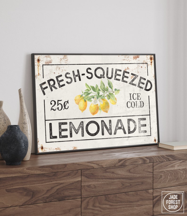 Rustic Fresh Squeezed Lemonade Sign, Vintage Farmers Market Decor ...