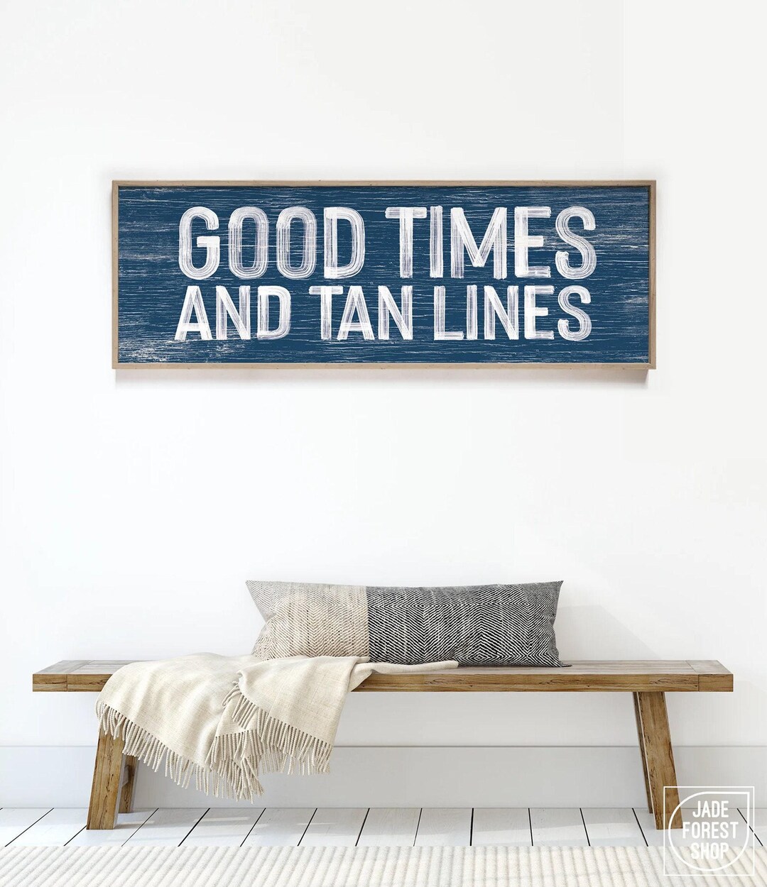 Coastal Wood Sign, Good Times and Tan Lines (navy White, Large) - Etsy