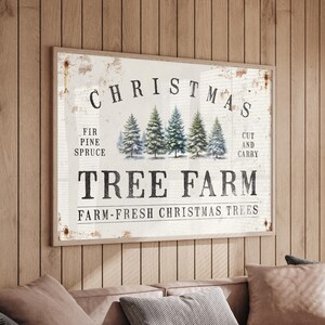 Christmas Tree Farm Sign, Vintage Porch Holiday Decor, Gift for Tree ...