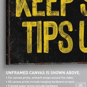 Large Retro "keep Ski Tips Up" Poster, Black and Yellow Ski Lift Sign ...