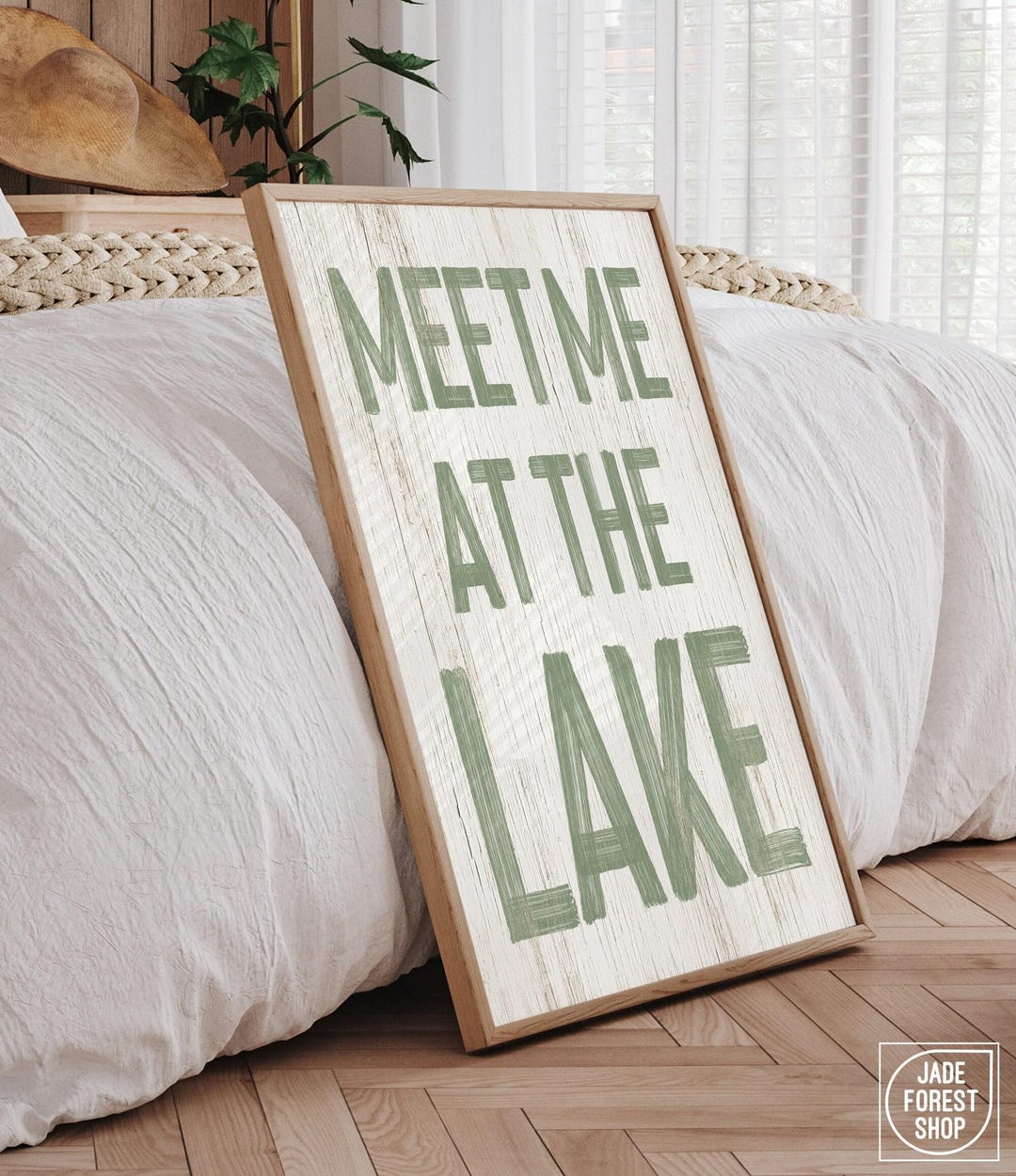 Seagrass on White Lake Sign, Retro Meet Me at Canvas, Vintage Rustic ...
