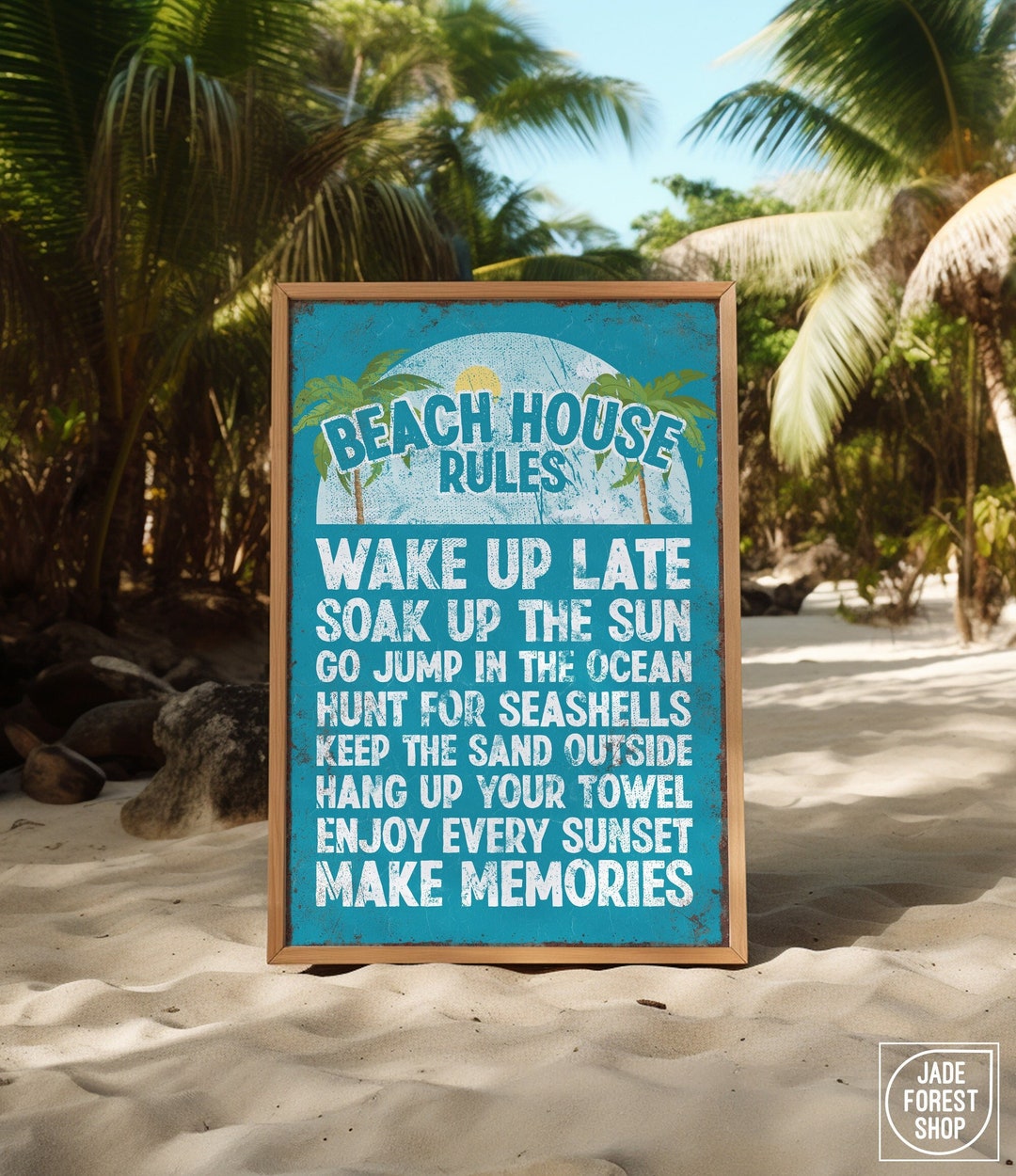 Coastal Beach Rules Sign, Duck Blue, Vintage Style (multiple Sizes) - Etsy