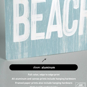 Meet Me AT THE BEACH Sign in Tide Blue, Retro Beach House Canvas Prints ...