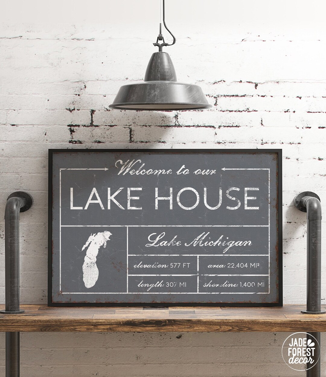 Welcome to Our LAKE HOUSE Sign, Vintage Lake Michigan Canvas for Above ...