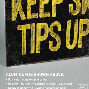 Large Retro "keep Ski Tips Up" Poster, Black and Yellow Ski Lift Sign ...