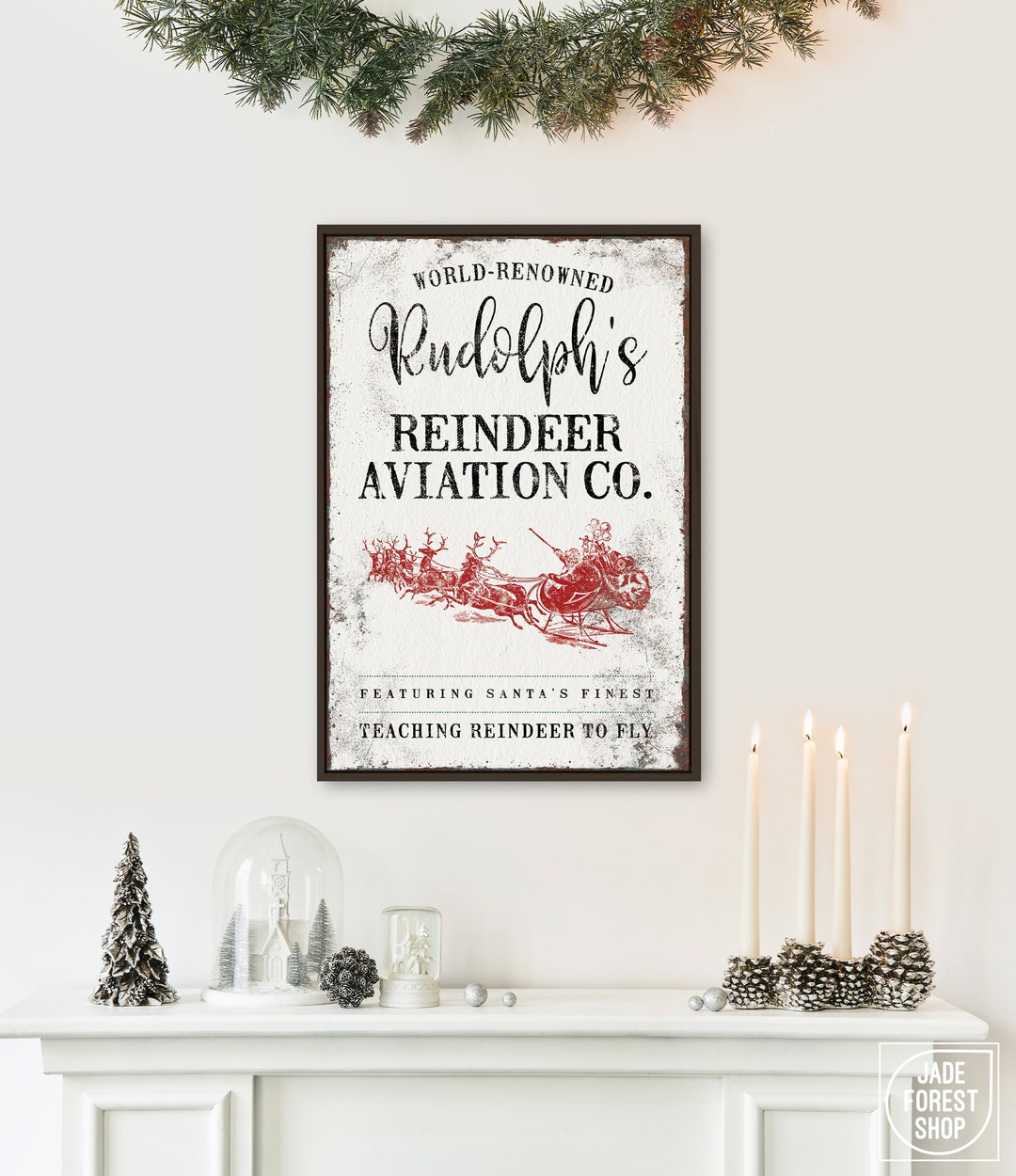 Cute Reindeer Santa Sleigh Sign, Rudolph the Red Nosed Reindeer, Gifts ...