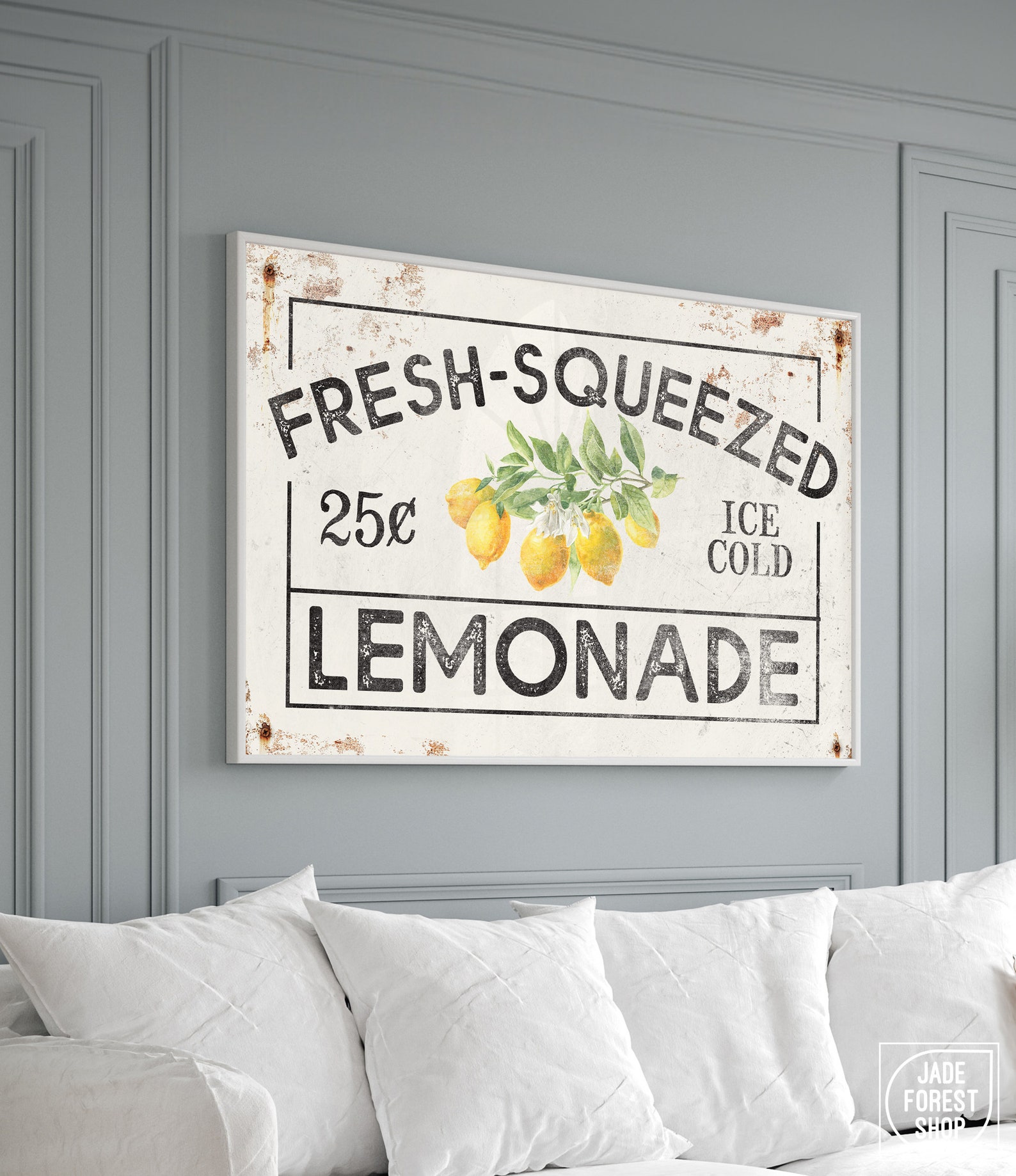 Rustic Fresh Squeezed Lemonade Sign, Vintage Farmers Market Decor ...
