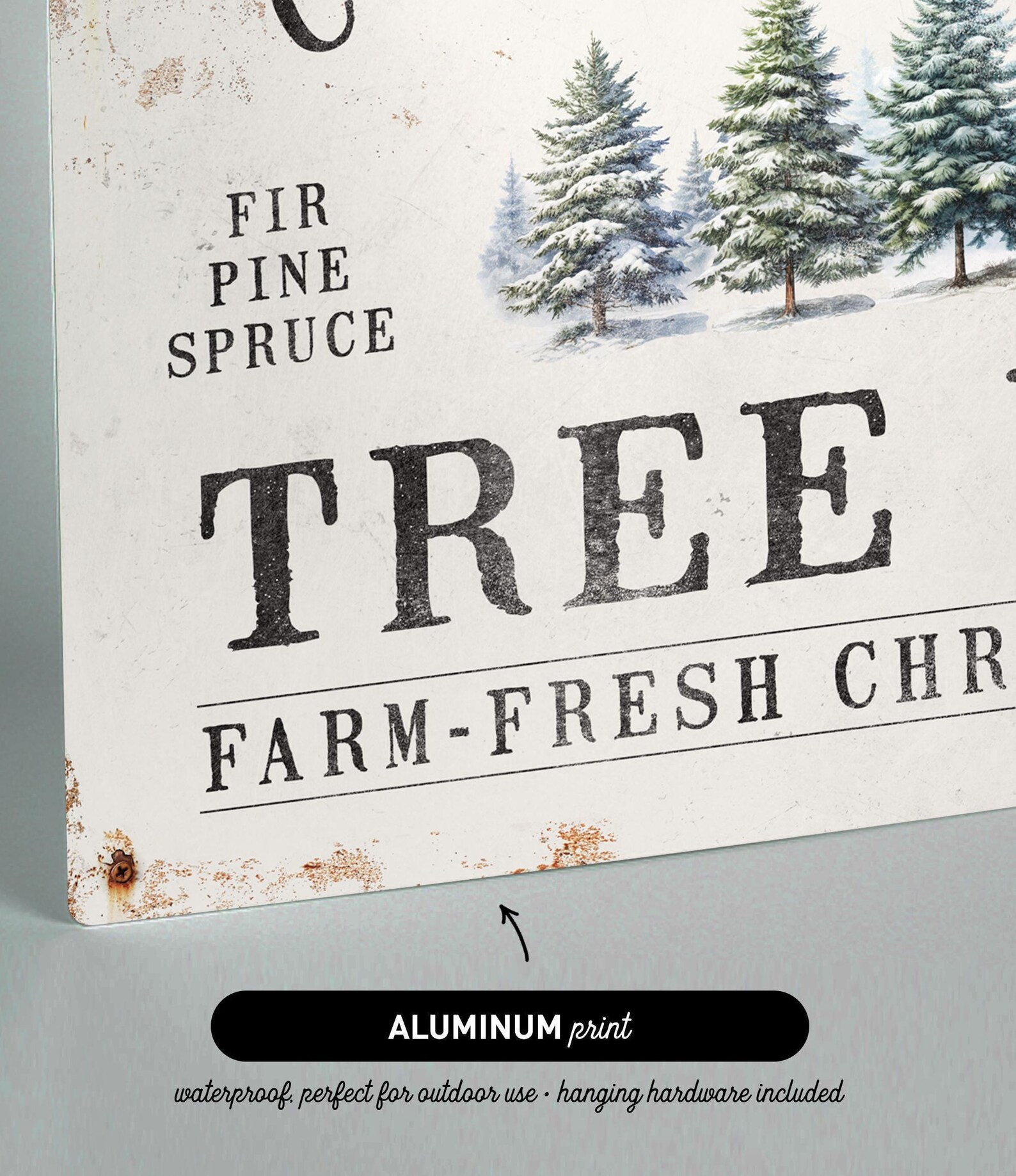 Christmas Tree Farm Sign, Vintage Porch Holiday Decor, Gift for Tree ...