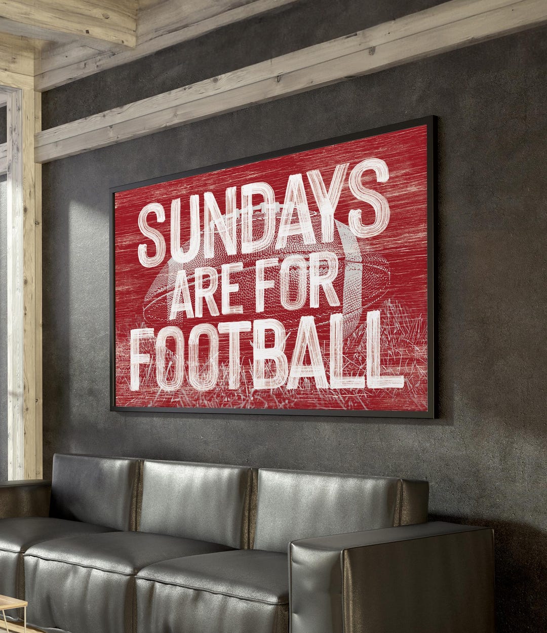 Vintage Football Sign - Rustic Faux Wood for Man Cave or Boys Room - Etsy