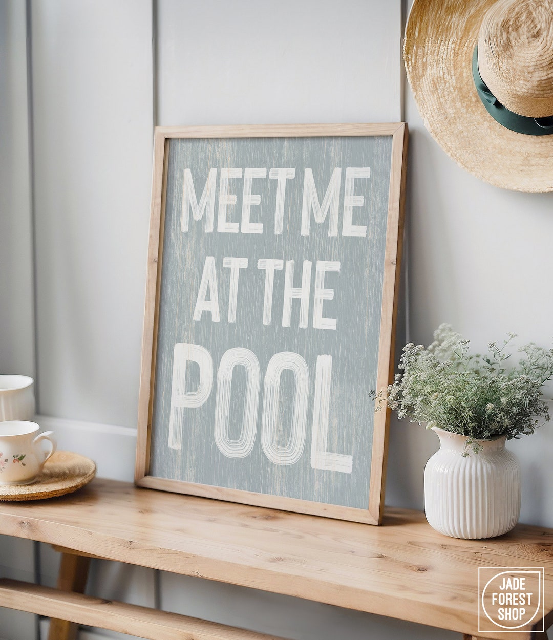 Meet Me at the POOL Sign in Smoke Gray, VACATION RENTAL Decoration ...