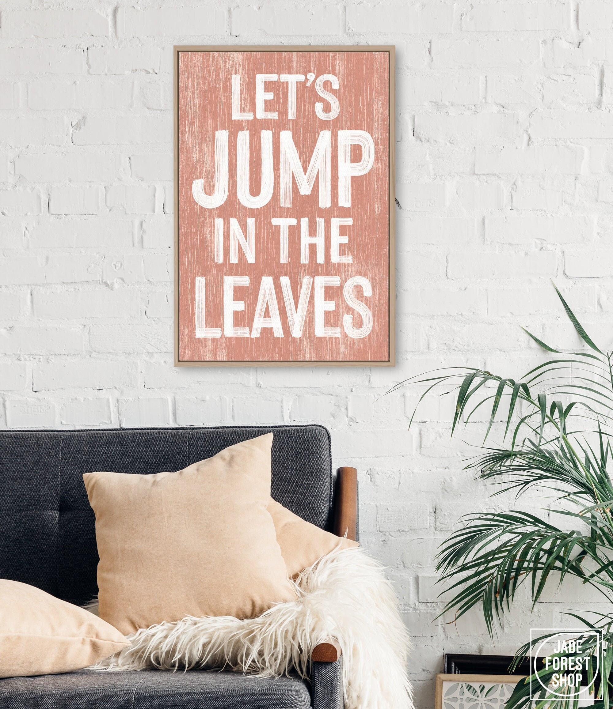 Let's Jump in the Leaves Modern Farmhouse Sign, Autumn Wall Decor ...