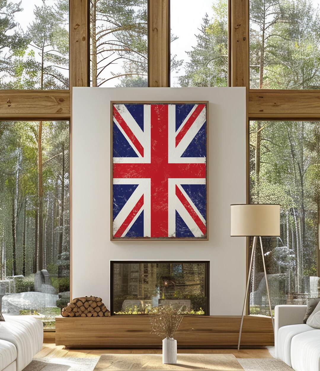 Vertical British Flag Sign, Framed British Flag Poster, Outdoor Indoor ...