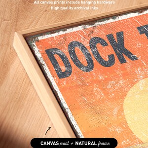 DOCK TIME Sign, Adirondack Chairs on the Dock, Vintage Beach House ...