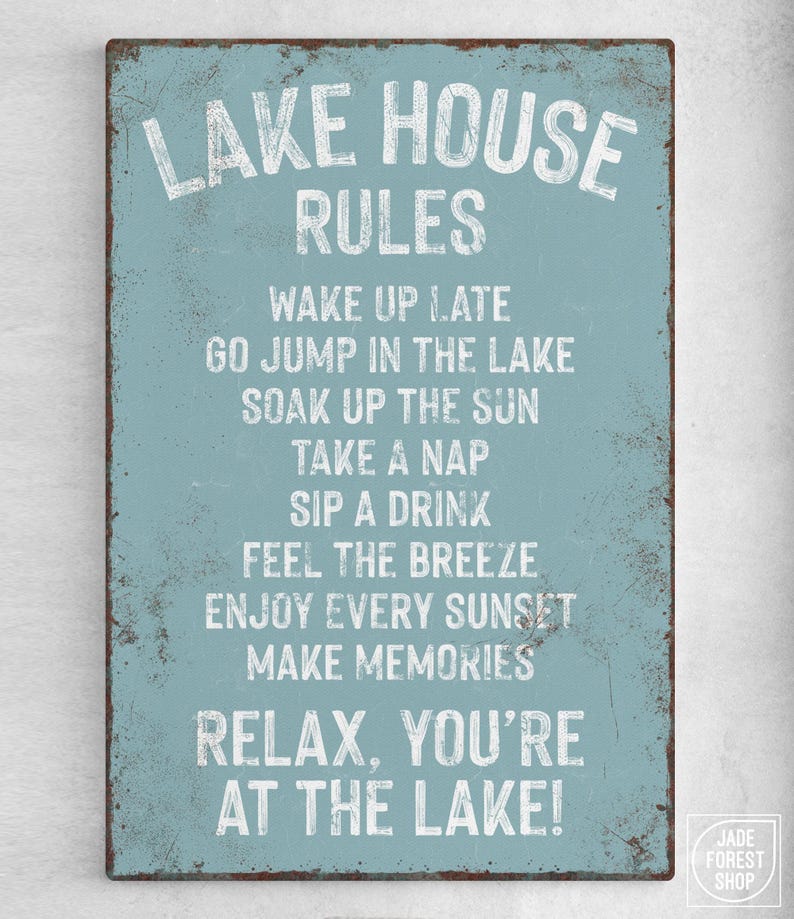 Lake House Wall Sign, Retro Coastal Style, Lake House Spring Decor - Etsy