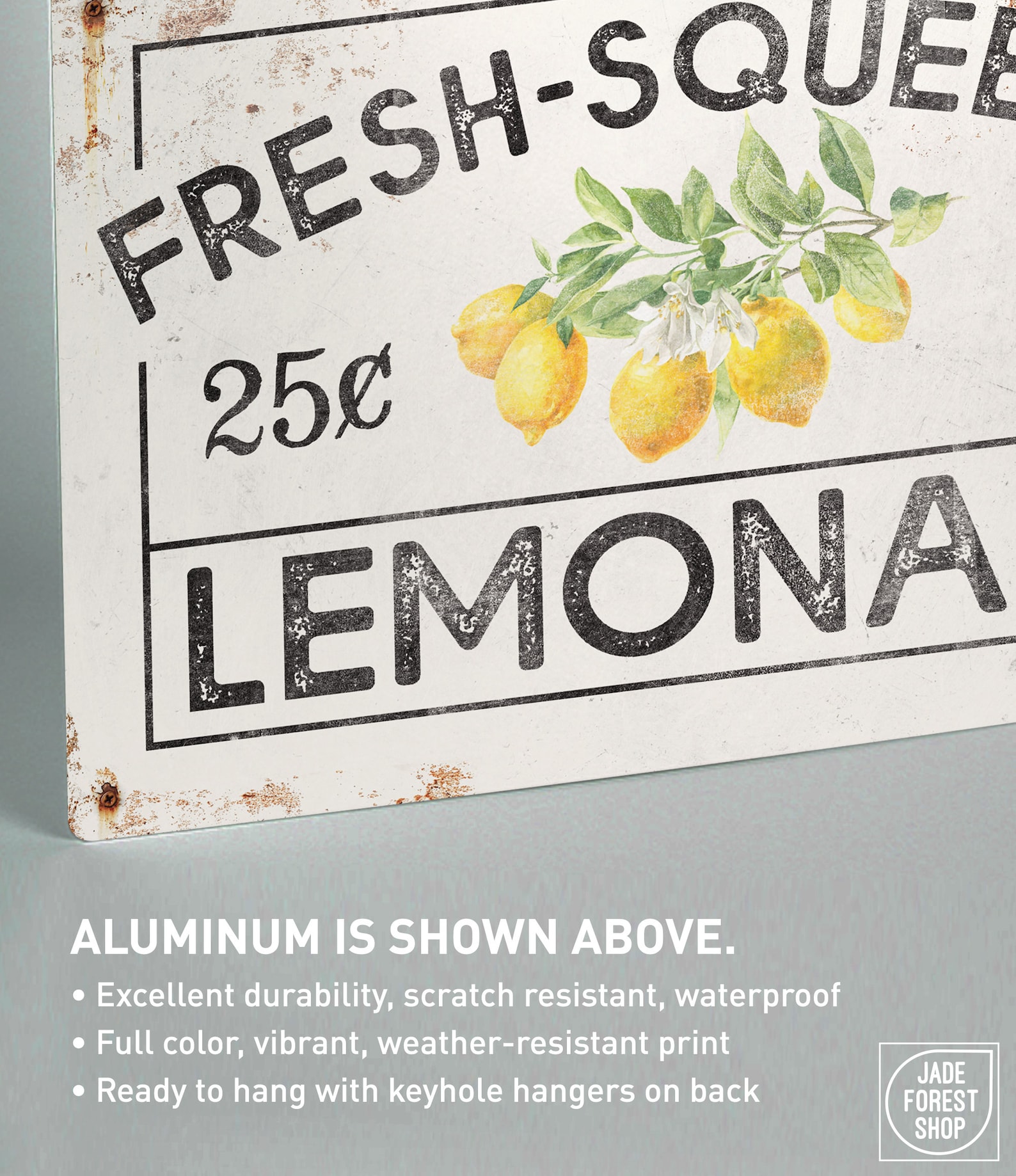 Rustic Fresh Squeezed Lemonade Sign, Vintage Farmers Market Decor ...