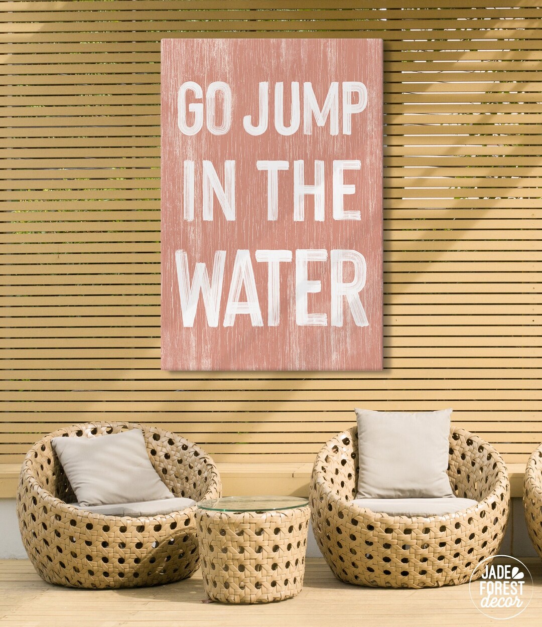 Go Jump in the WATER Sign > Coral Pink LAKE HOUSE Decor, Coastal Wall ...