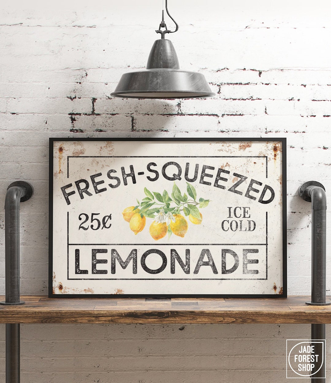 Rustic Fresh Squeezed Lemonade Sign, Vintage Farmers Market Decor ...