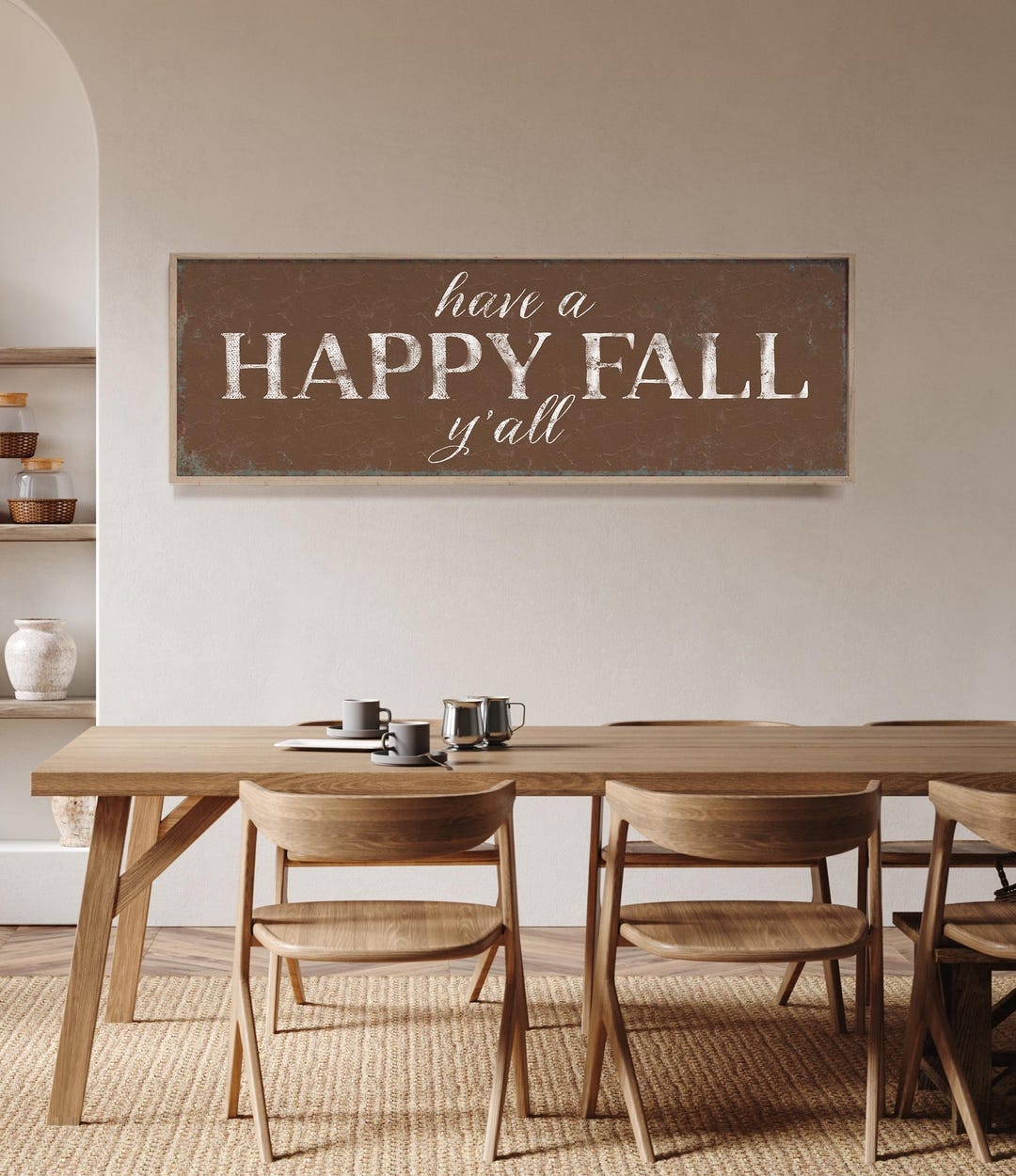 Horizontal Have a HAPPY FALL Yall Sign, Bear Brown, Rustic Fall Wall ...
