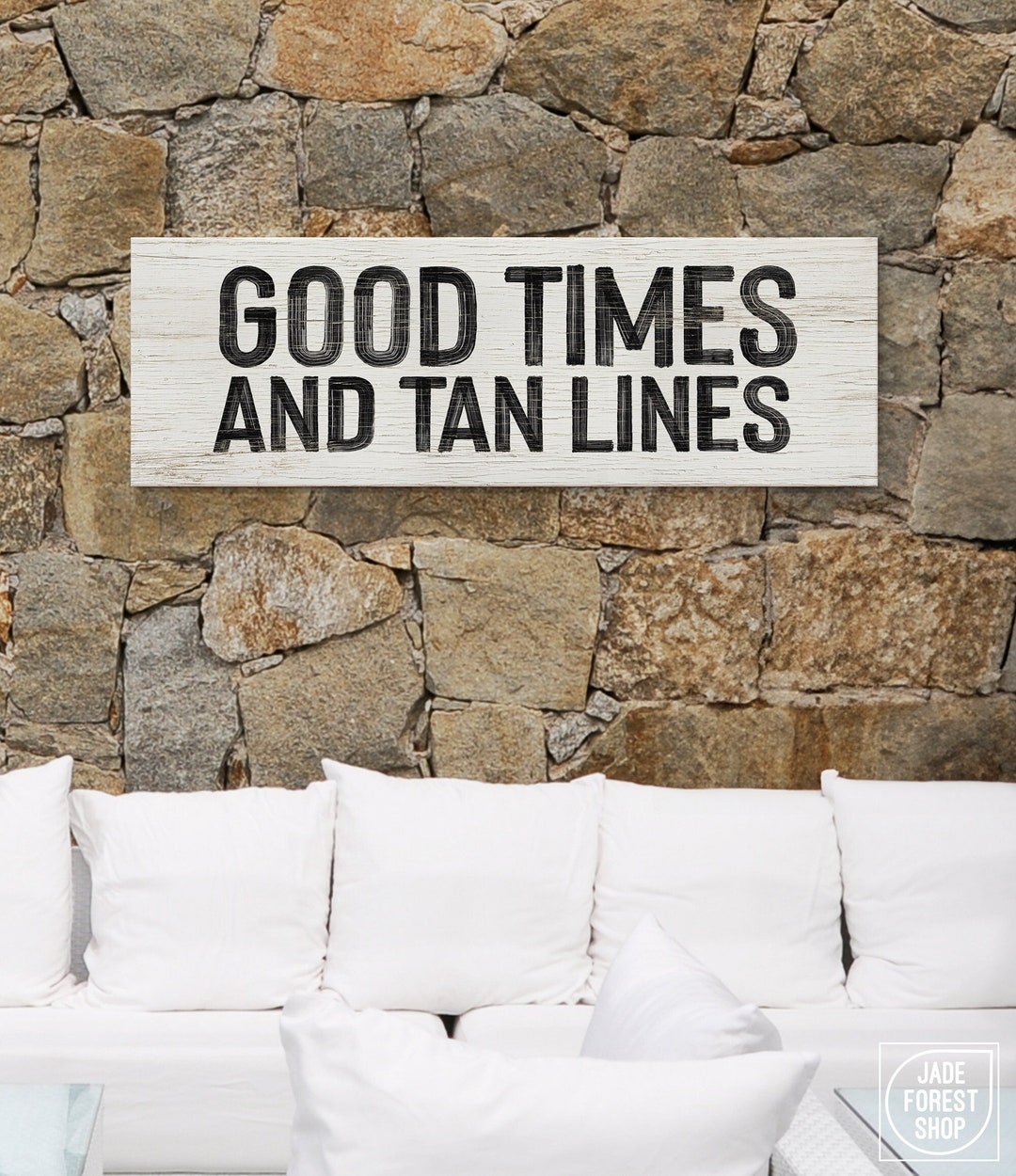 Good Times and Tan Lines Sign, Black and White Faux Wood Art, Vacation ...