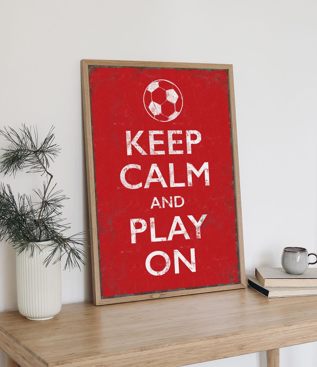 Keep Calm and Play on Soccer Sign, Soccer Wall Decor, for Modern ...