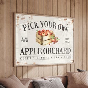 Pick Your Own Apple Orchard Farmhouse Sign, Vintage Apple Orchard ...