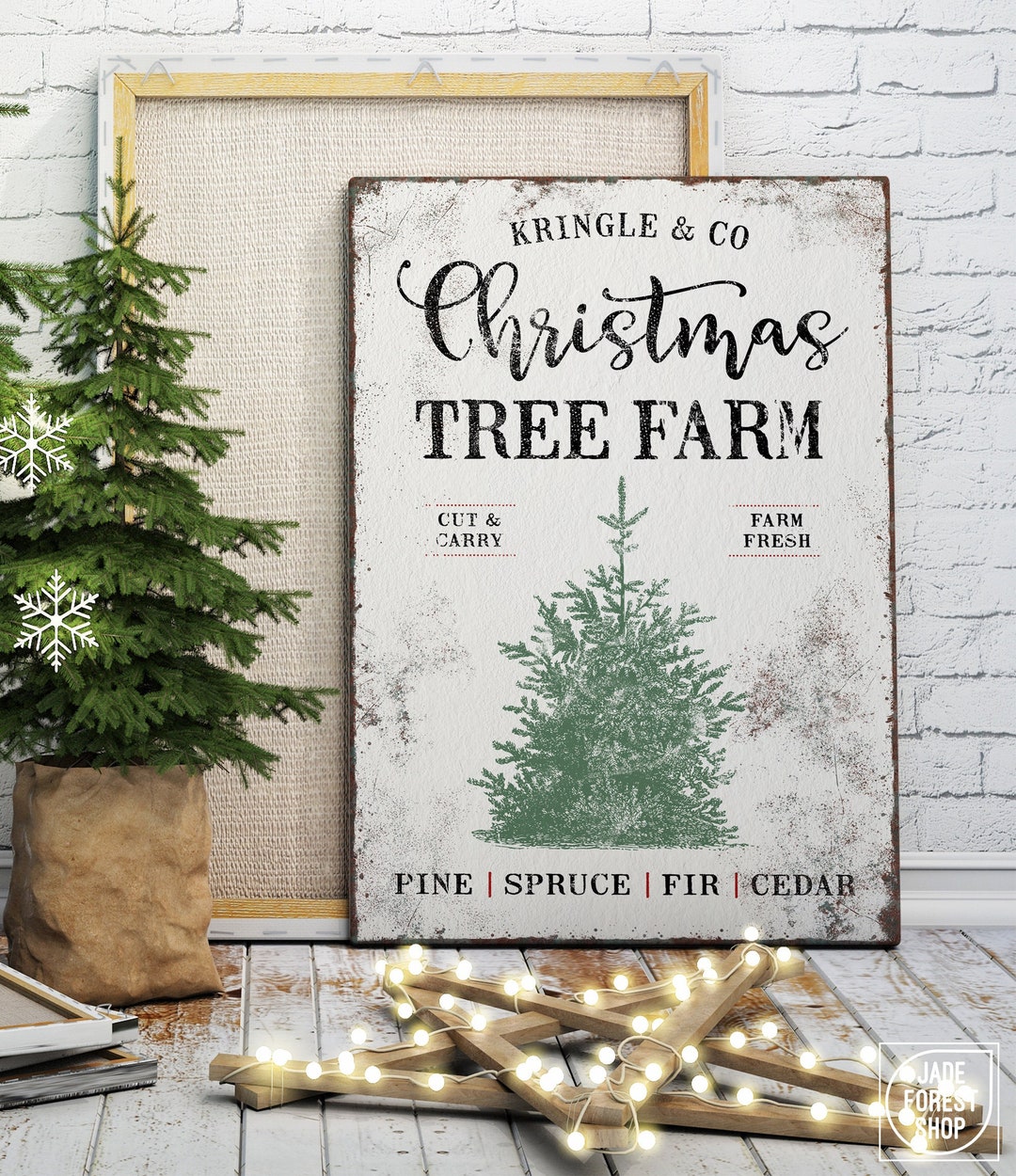 Christmas Wall Decor: Rustic Tree Farm Sign - Wood Hanging Art - Etsy