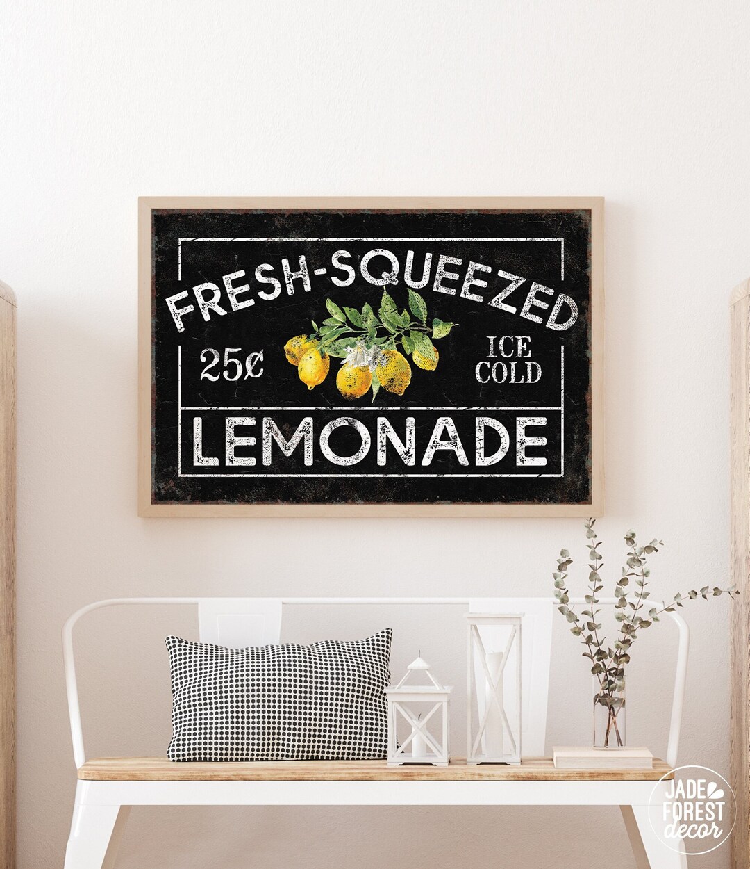Fresh Squeezed Lemonade Sign, Rustic Farmers Market Decor, Cute ...