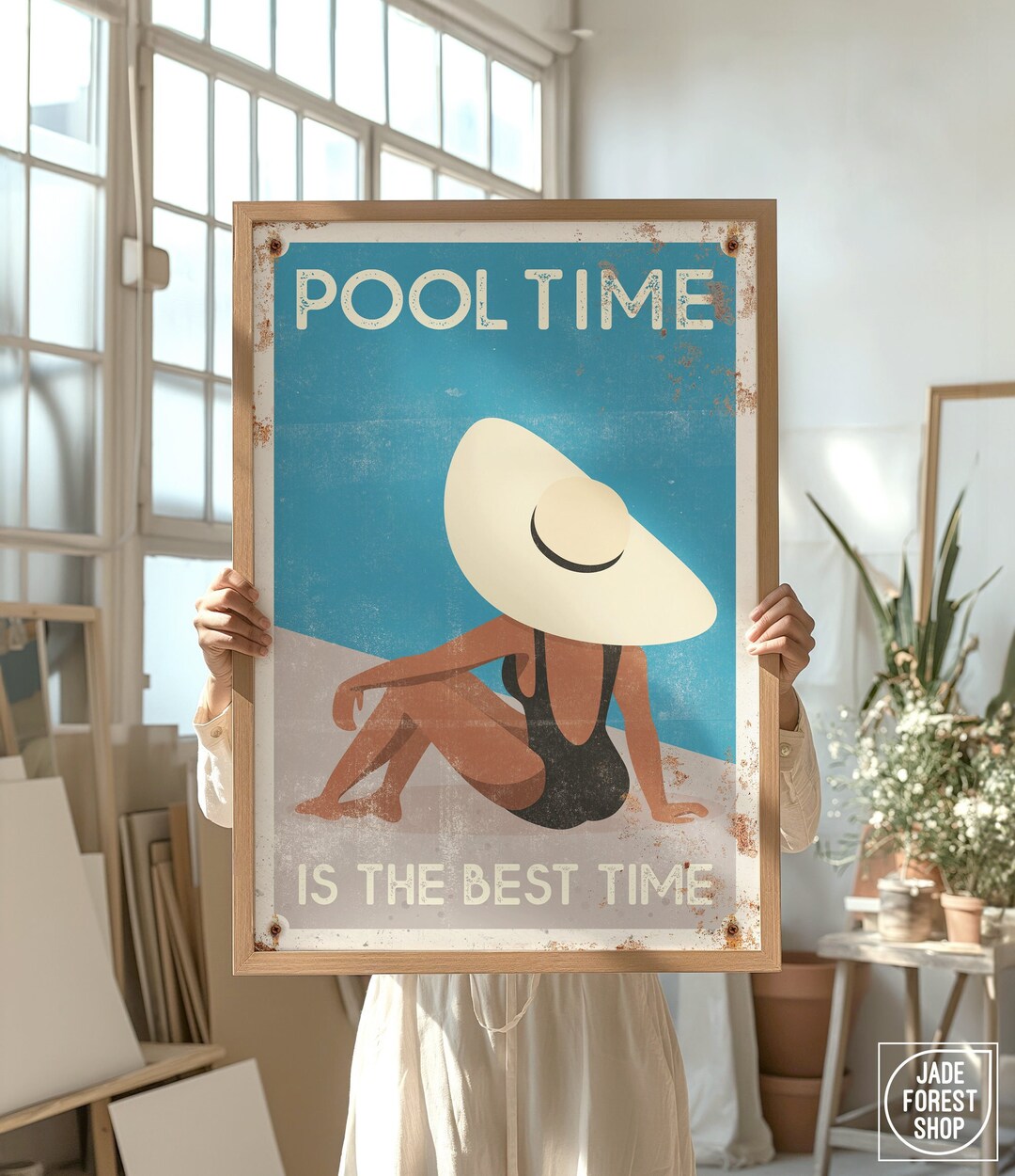 Retro "pool Time is the Best Time" Poster, Extra Large Pool Sign for ...