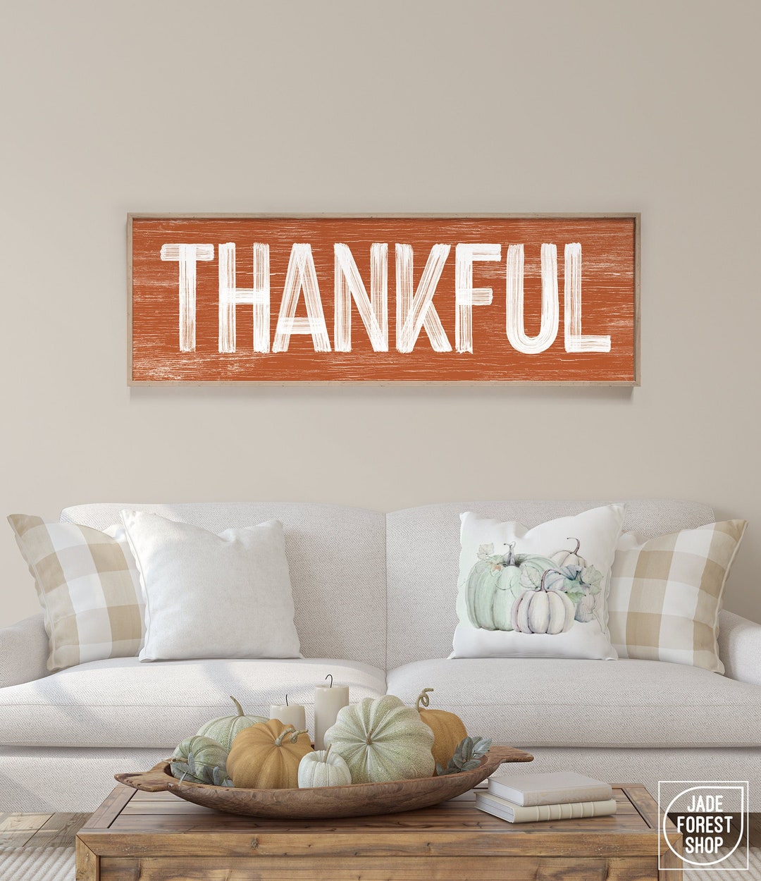 Thankful Wall Art, Autumn Sign, Harvest Decor, Vintage Farmhouse ...