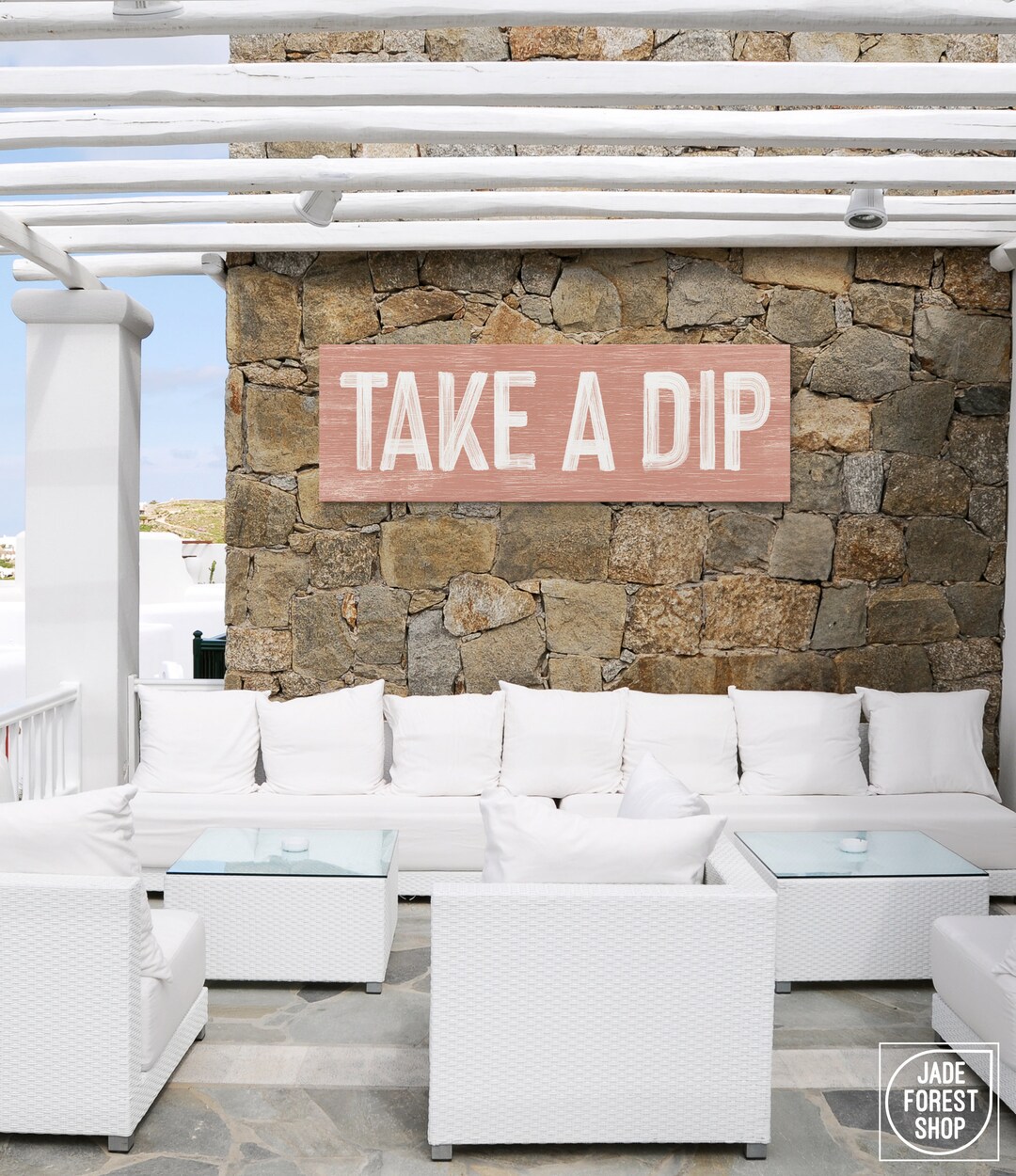 Pool Wall Decor: Vintage Take a Dip Sign (canvas, Paper, Aluminum) - Etsy
