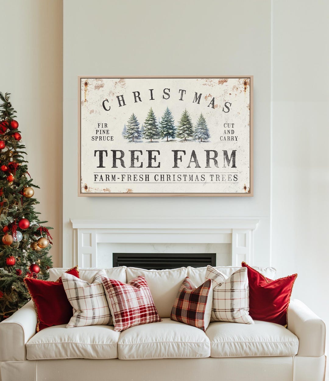 Christmas Tree Farm Sign, Rustic Vintage Style (canvas or Aluminum) - Etsy