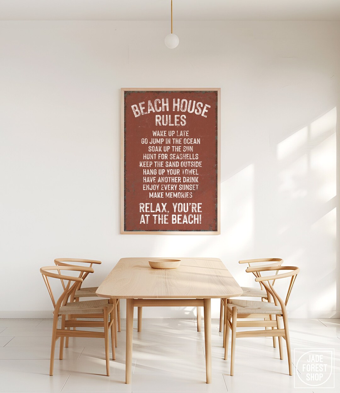 Vintage Beach House Rules Sign, Coastal Home Decor Gift, Distressed ...