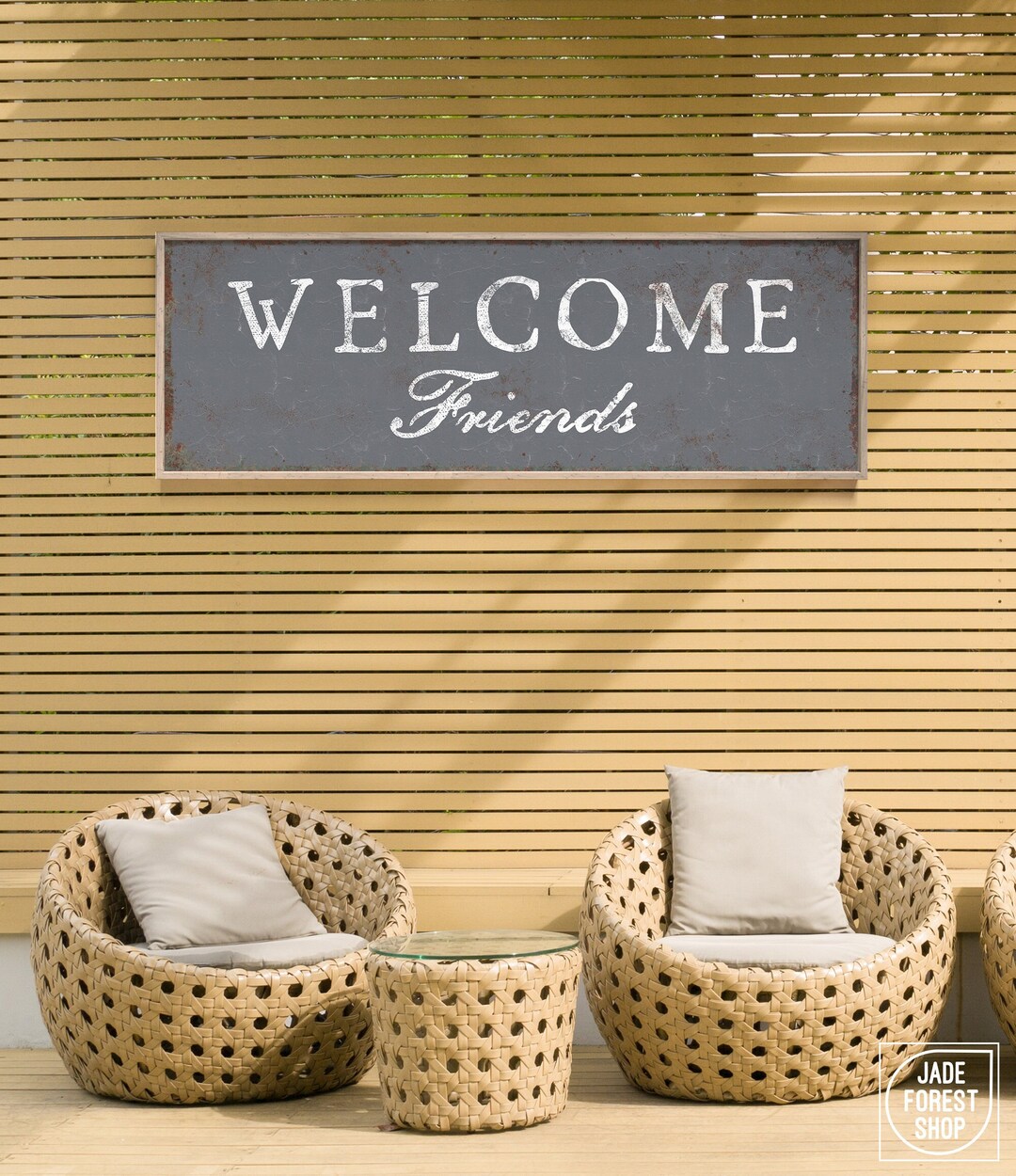 Slate Gray WELCOME FRIENDS Sign for Above Couch or Entryway • rustic ...