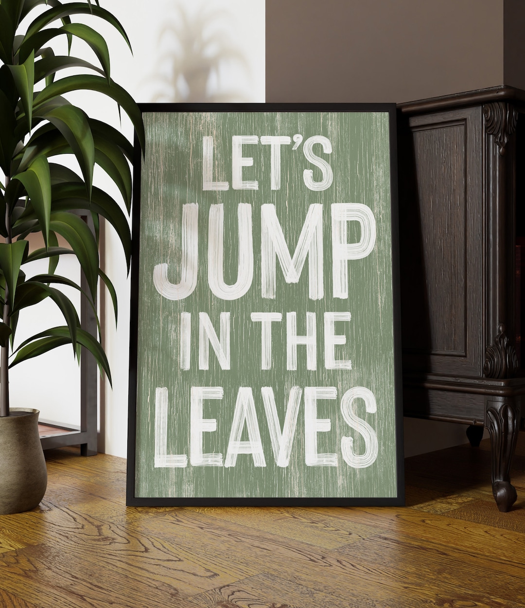 Let's Jump in the Leaves Modern Farmhouse Sign, Autumn Wall Decor ...
