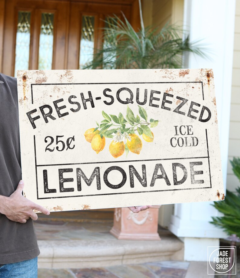 Rustic Fresh Squeezed Lemonade Sign, Vintage Farmers Market Decor ...