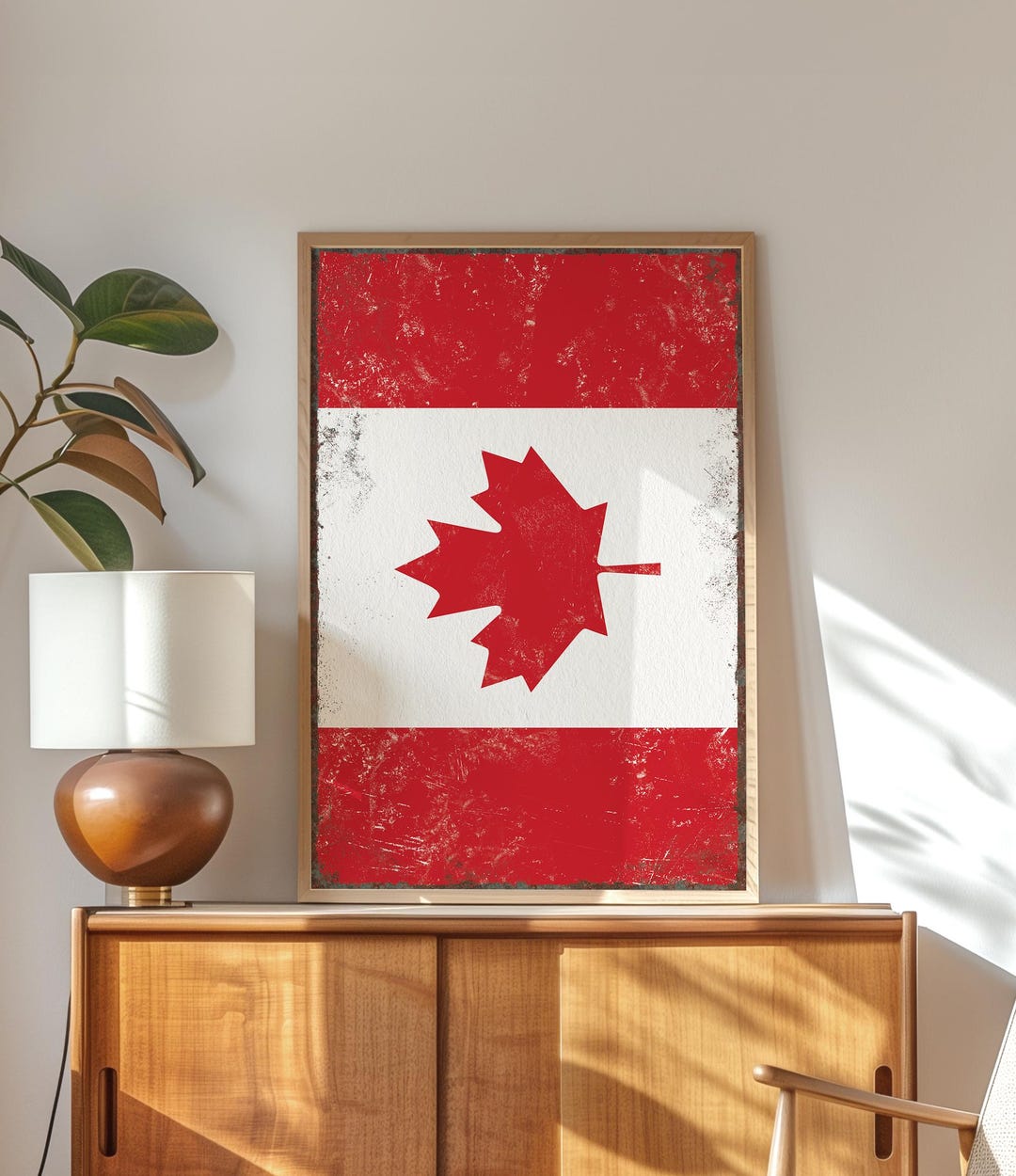 Vintage Canada Flag Poster, Distressed Canadian Flag Sign, Rustic Flag ...