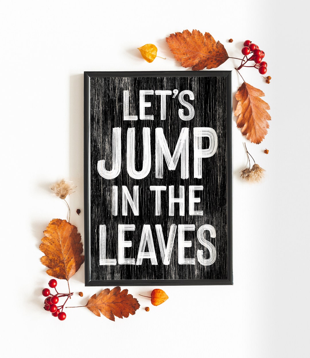 Let's Jump in the Leaves Modern Farmhouse Sign, Autumn Wall Decor ...