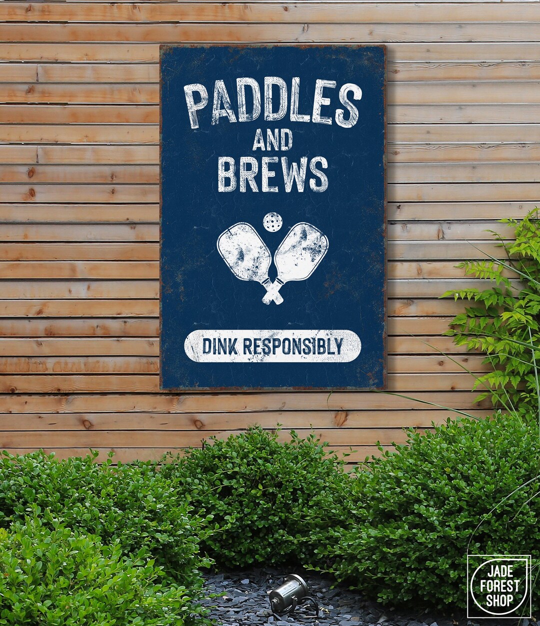 Vintage Pickleball Sign - Paddles and Brews Pickleball Poster - Retro ...