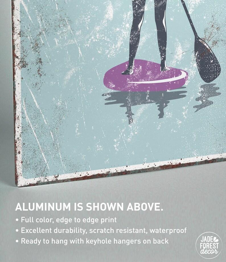 Vintage Lake Life Paddleboard Sign, Framed Lake House Art, Purple ...