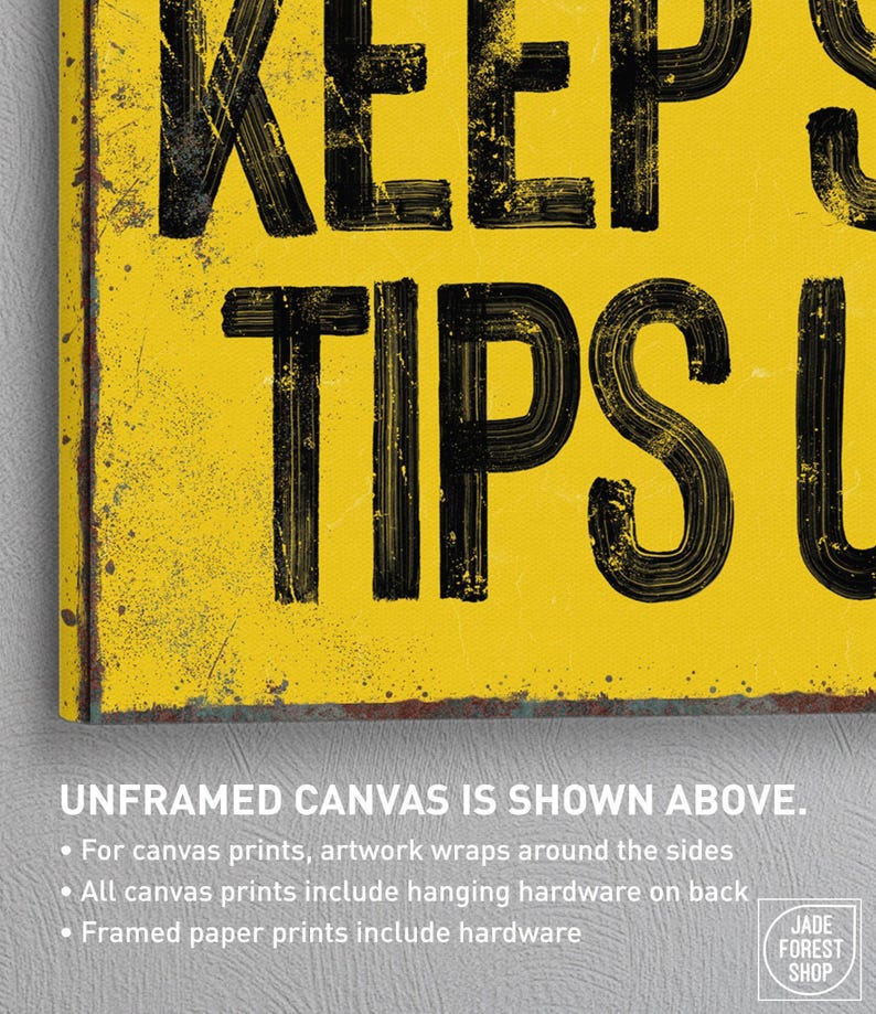 Vintage Yellow "keep Ski Tips Up" Sign > Faux Rusty Edges, Antique Ski ...