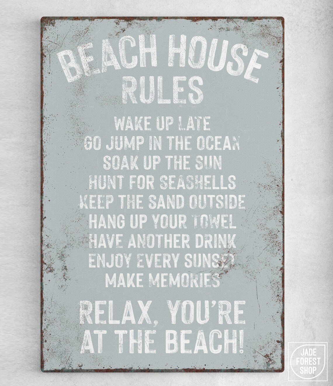 Vintage beach HOUSE Rules Sign Smoke Gray - Etsy
