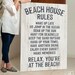 Vintage BEACH HOUSE RULES Print, Hale Navy on White, Painted Words on ...