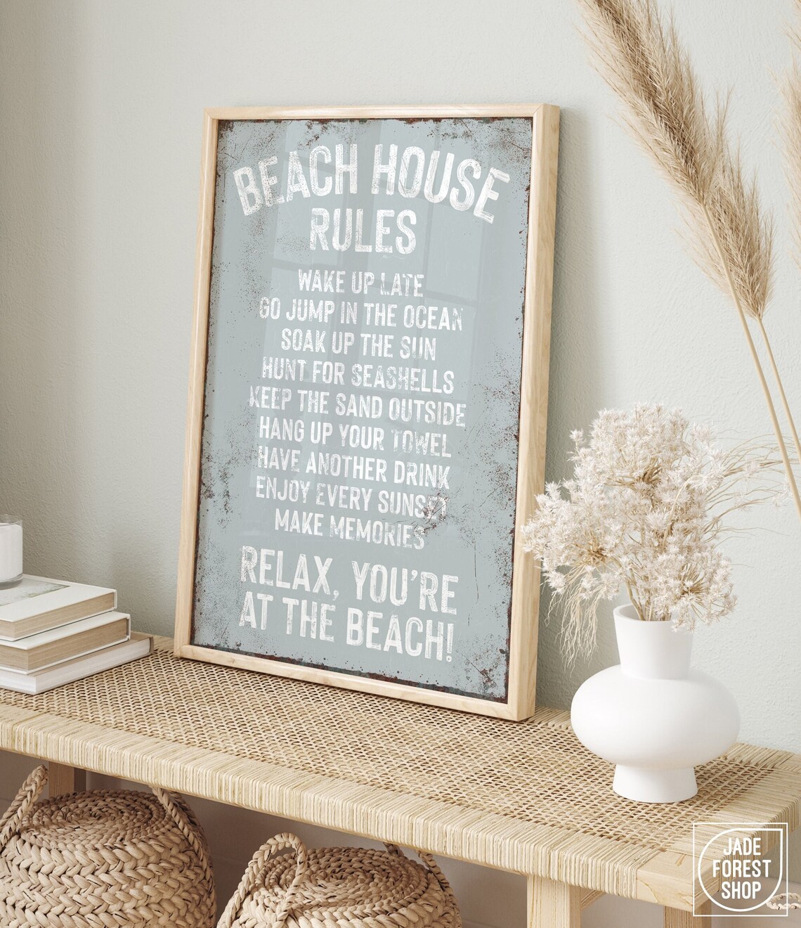 Vintage beach HOUSE Rules Sign Smoke Gray - Etsy