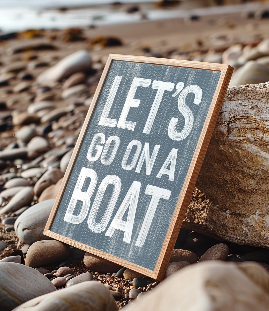 Lets Go on a Boat Sign, Harbor Blue Boat Sign, Gift for Boat Owner ...