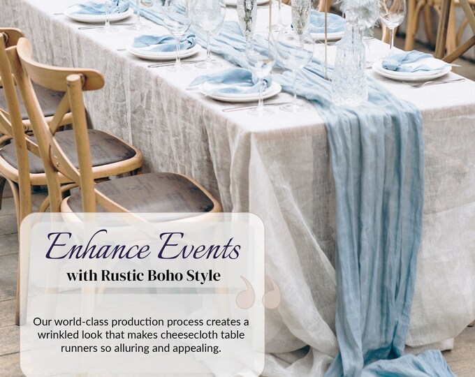 Light Blue Plaid Buffalo Check Table Runner Country Cottage Decor Table ...