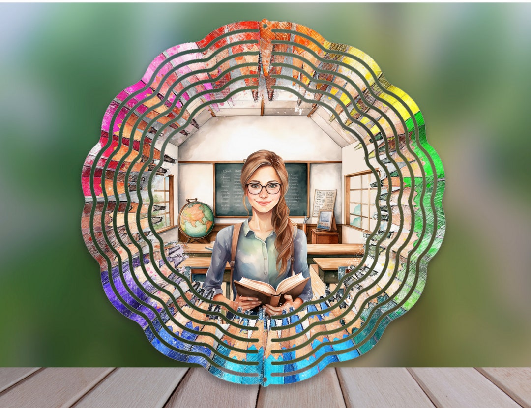 Back to School Wind Spinner Sublimation Design, Teacher Wind Spinner ...