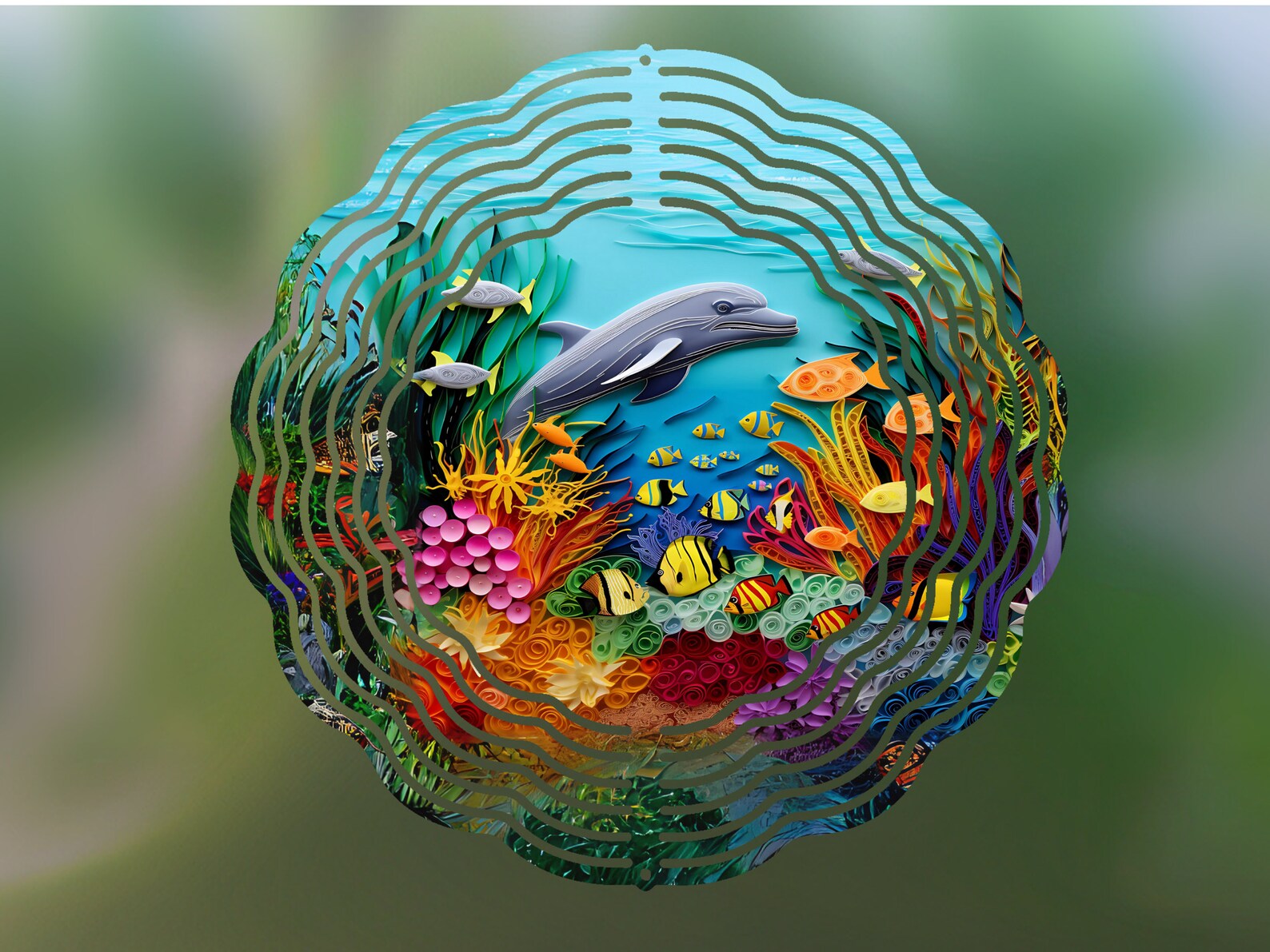 Dolphin 3D Ocean Wind Spinner Sublimation Design, Dolphin Windspinner ...