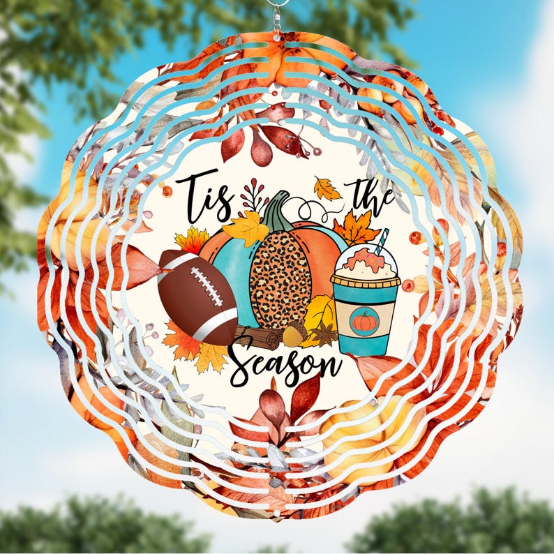 Fall Wind Spinner Sublimation Design: Pumpkin Spice Latte PNG (digital ...