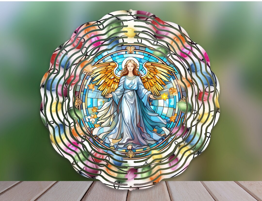 Stained Glass Virgin Mary Wind Spinner Sublimation Design - Virgin De ...