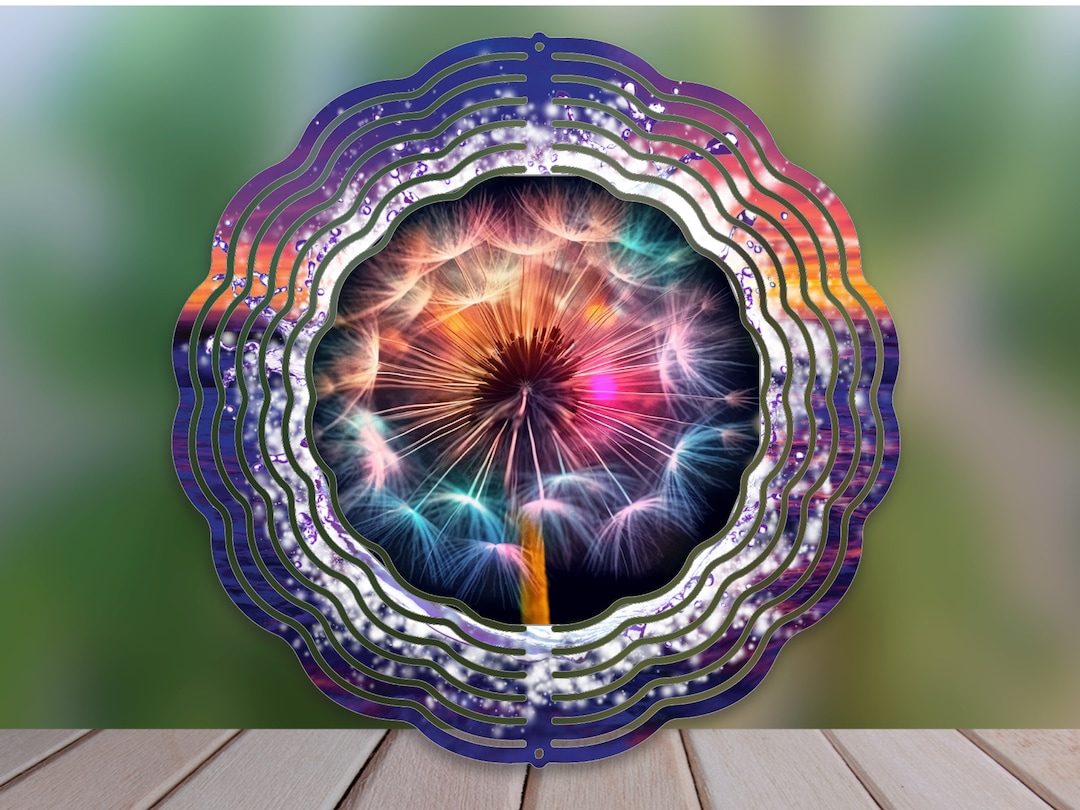 Dandelion Wind Spinner Sublimation Design, Colorful Dandelion ...